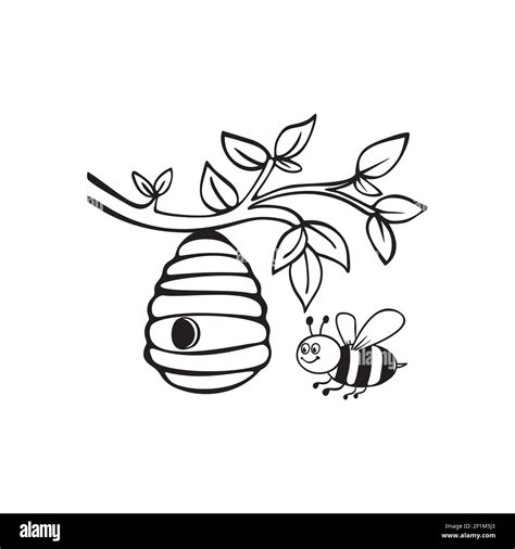 Beehive Clipart Black And White Download Colorful Bee With