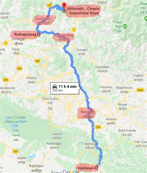 Haldwani To Chopta How To Reach Chopta From Haldwani By Road Route