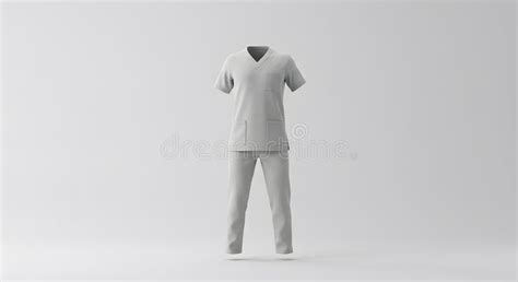 Medical Scrub Set Mockup Clean White Scrubs For Healthcare Professionals D Render Stock