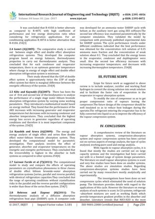 Review Of Vapour Absorption System And Vapour Compression System PDF
