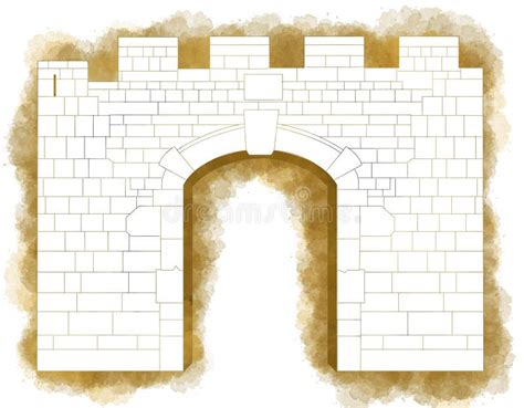 Gates Of Jerusalem Jaffa Gate New Gate Stock Vector Illustration Of Flat Biblical
