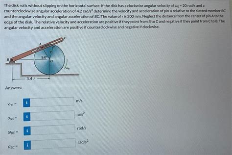 Solved The Disk Rolls Without Slipping On The Horizontal