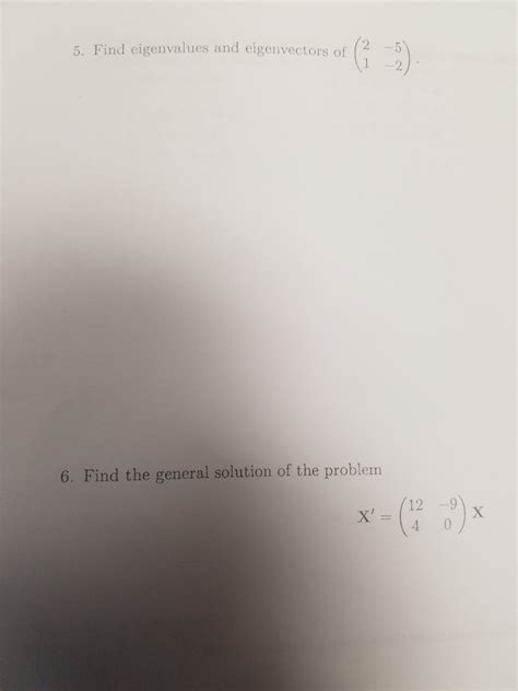 Solved Find Eigenvalues And Eigenvectors Of Chegg