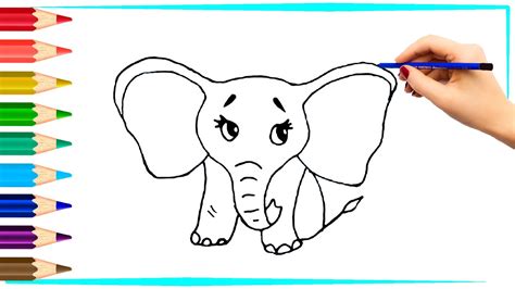 КАК НАРИСОВАТЬ СЛОНА How To Draw An Elephant РИСОВАТЬ СЛОНА ЛЕГКО И ПРОСТО Youtube