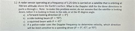 Solved A Radar Sensor Operating At A Frequency Of Chegg Com