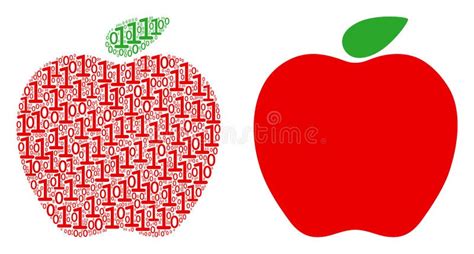 apple collage of binary digits stock vector illustration of composed