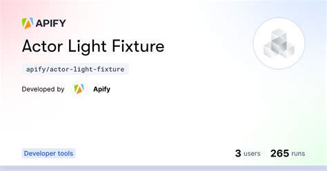 Actor Light Fixture Api In Python · Apify
