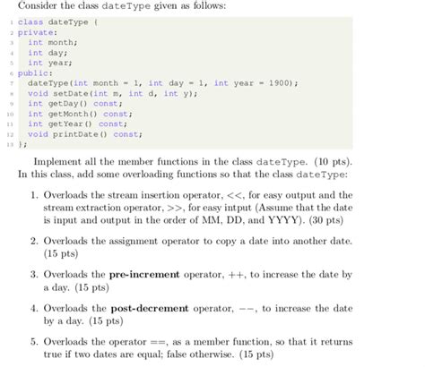 3 4 7 8 9 10 11 12 consider the class datetype given