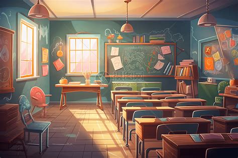 小学教室插画图片下载 正版图片 摄图网