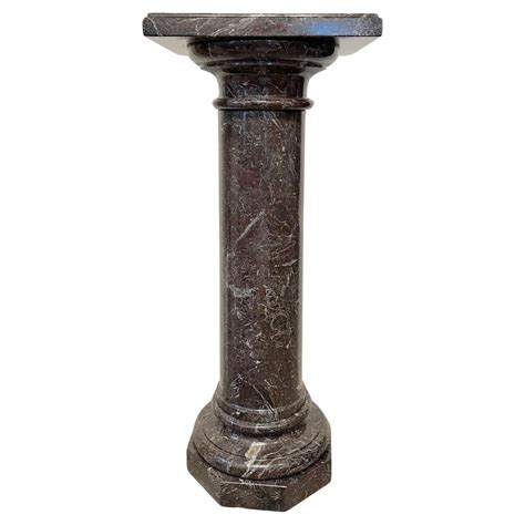 Vintage Red Levanto Marble Pedestal Stand Circa 1950s Antonios Bella