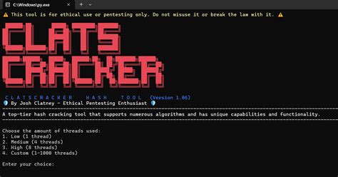 Clatscracker A Versatile Python Password Cracking Tool Supporting Over