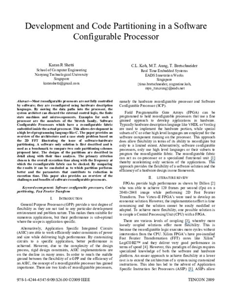 Pdf Development And Code Partitioning In A Software Configurable
