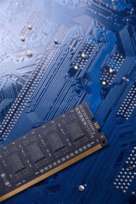 Computer Memory Ram On Motherboard Background Close Up System Main