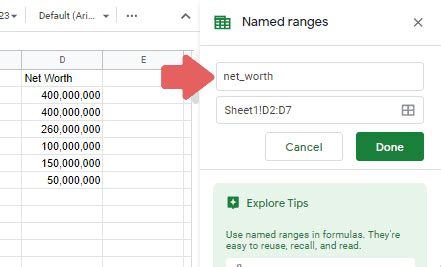 An Easy Guide To The Google Sheets Named Range Function