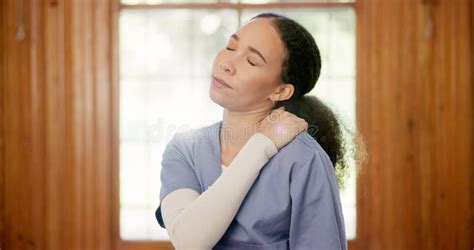 Nurse Woman And Shoulder Pain Sick Or Injury In Nursing Home