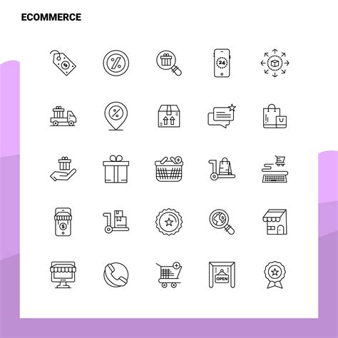 Set Of Ecommerce Line Icon Set 25 Icons Vector Minimalism Style Design Black Icons Set Linear