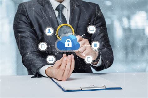 A Man Is Studying The Security Structure Of Data Storage Stock Image