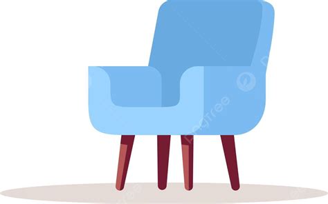Illustration Of A Semiflat Comfortable Armchair With Blue Rgb Color Vector Vector Stylish