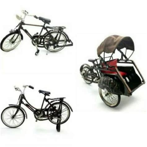 Jual Paket Hemat Miniatur Becak Besi Jawa Sepeda Besi Ontel Laki Laki Sepeda Besi Ontel