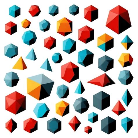 Premium Vector Polygon Vector Set White Background Isolated A High