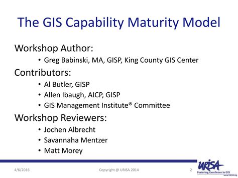 The Gis Capability Maturity Model Maximize Benefits From Enterprise Gis