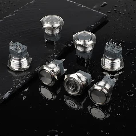 High Quality Large Current IP65 Metal 15A Illuminated 25mm Switch LED Push Button Momentary