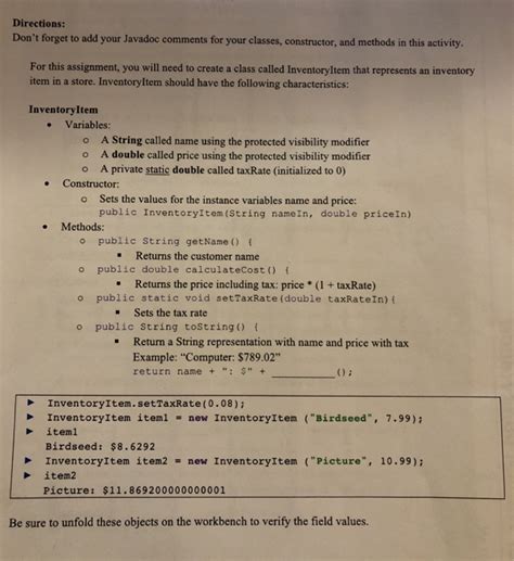 solved directions don t forget to add your javadoc comments