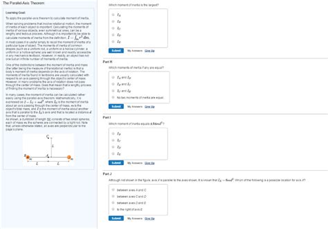 Solved The Parallel Axis Theorem Learning Goal To Apply The Chegg