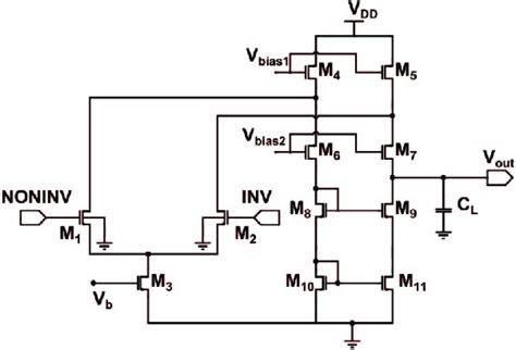 Schematic Of A Folded Cascode Amplifier Download Scientific Diagram