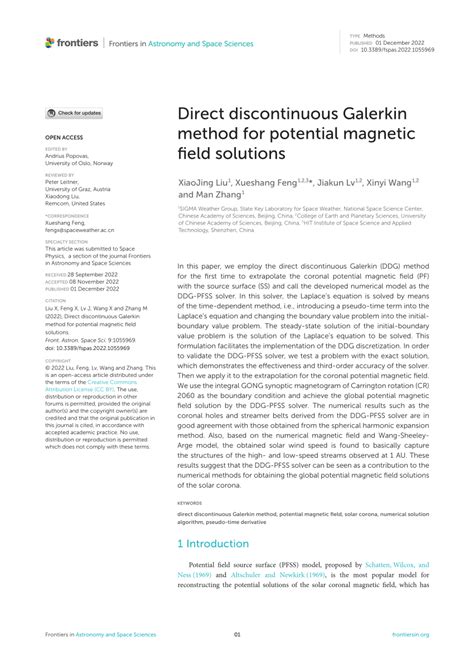 Pdf Direct Discontinuous Galerkin Method For Potential Magnetic Field