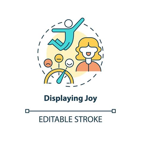 Displaying Joy Concept Icon Showing Pleasure Charismatic People Characteristic Abstract Idea