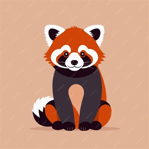 어린이들을 위한 귀여운 빨간 판다 만화 일러스트레이션 프리미엄 벡터
