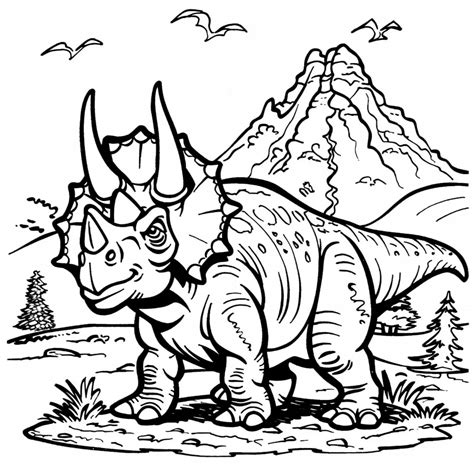Triceratops Dinosaur Coloring Pages Free Printable