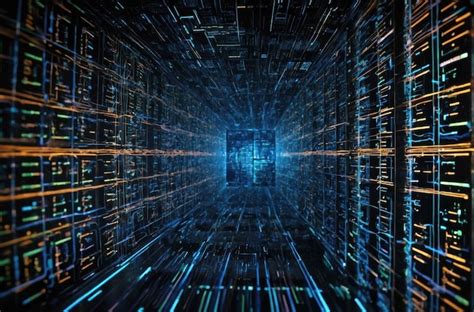premium photo futuristic digital data tunnel