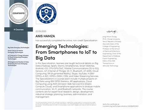 Pdf Anis Hamza Specialization Emerging Technologies From Smartphones To Iot To Big Data