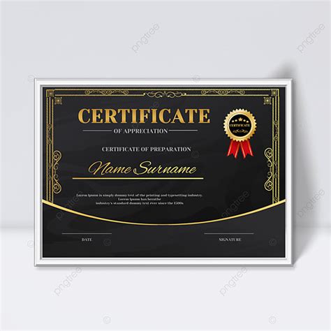 Black Gold Classical Pattern Certificate Template Download On Pngtree