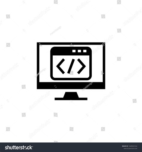 Computing Code Vector Icon Black Solid Stock Vector Royalty Free 1668563164 Shutterstock
