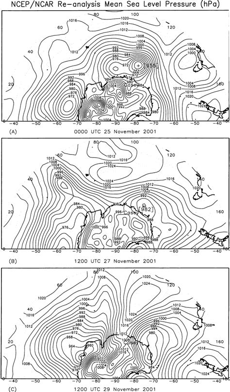 Ncepncar Reanalysis Of Mean Sea Level Pressure Valid At A 0000 Utc