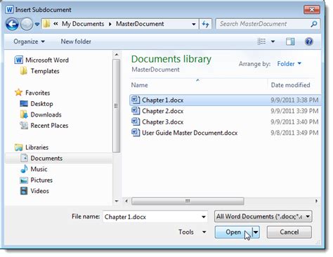 Create A Master Document In Word 2010 From Multiple Documents