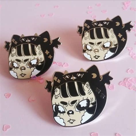 Batty Demon Head Enamel Pin~ Enamel Pins Enamel Pin Etsy Pin