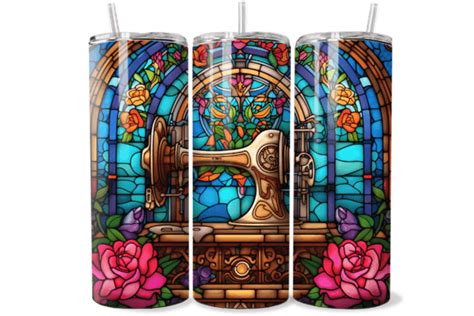 Stained Glass Sewing Machine Skinny Wrap Graphic By Ladyandbuns