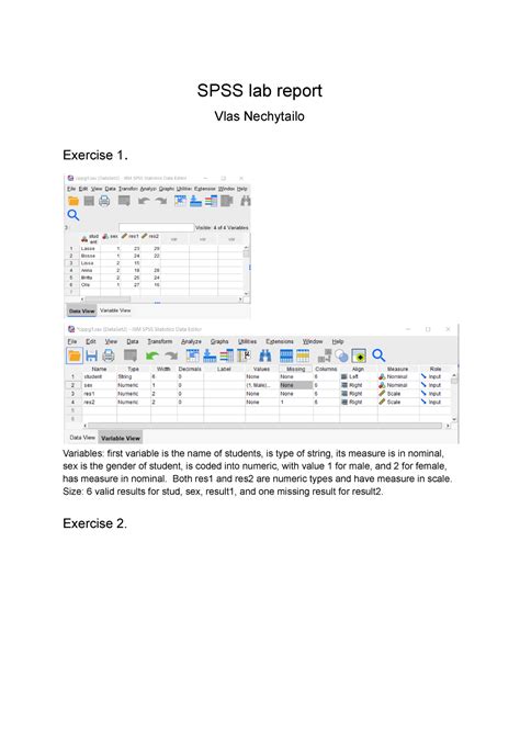 spss lab report spss lab report vlas nechytailo exercise 1 variables