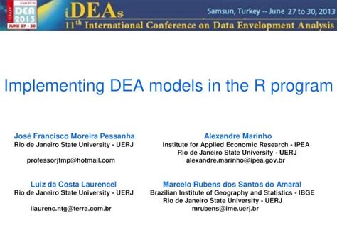 pdf implementing dea models in the r program 2013 pdf · implementing