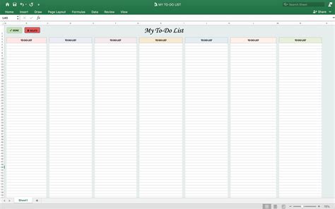 TO DO List Excel Template Customizable Planner Todo Excel Template Printable Planner