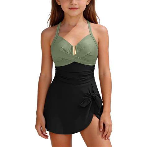 Atoguta Swim Skirts For Girls Tankini Swimsuits Teens Criss Cross