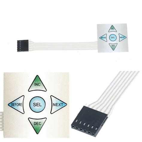 5 Keys Matrix Array 1x5 Membrane Switch Keypad Keyboard Control Panel