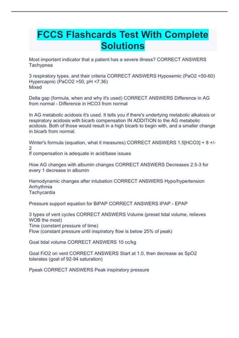 Fccs Flashcards Test With Complete Solutions Fcc Stuvia Us