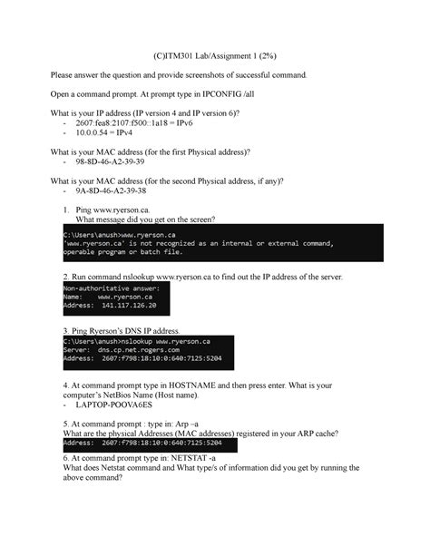 C Itm 301 Lab 1 The Questions Were Simple And I Did Them On Comand