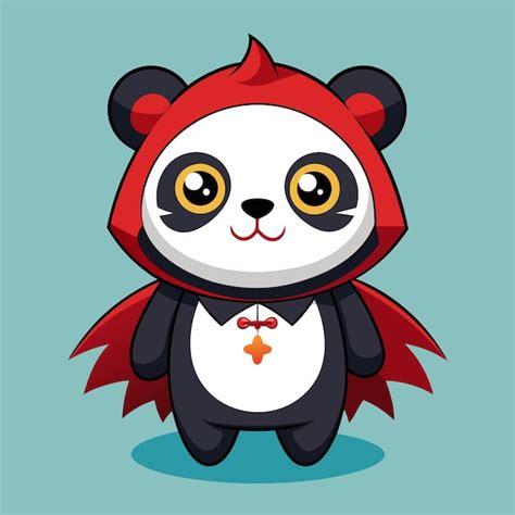 Cute Panda Dressed As A Devil Vector Cartoon Illustration For