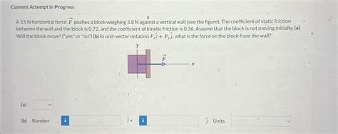 solved current attempt in progressa 15n ﻿horizontal force